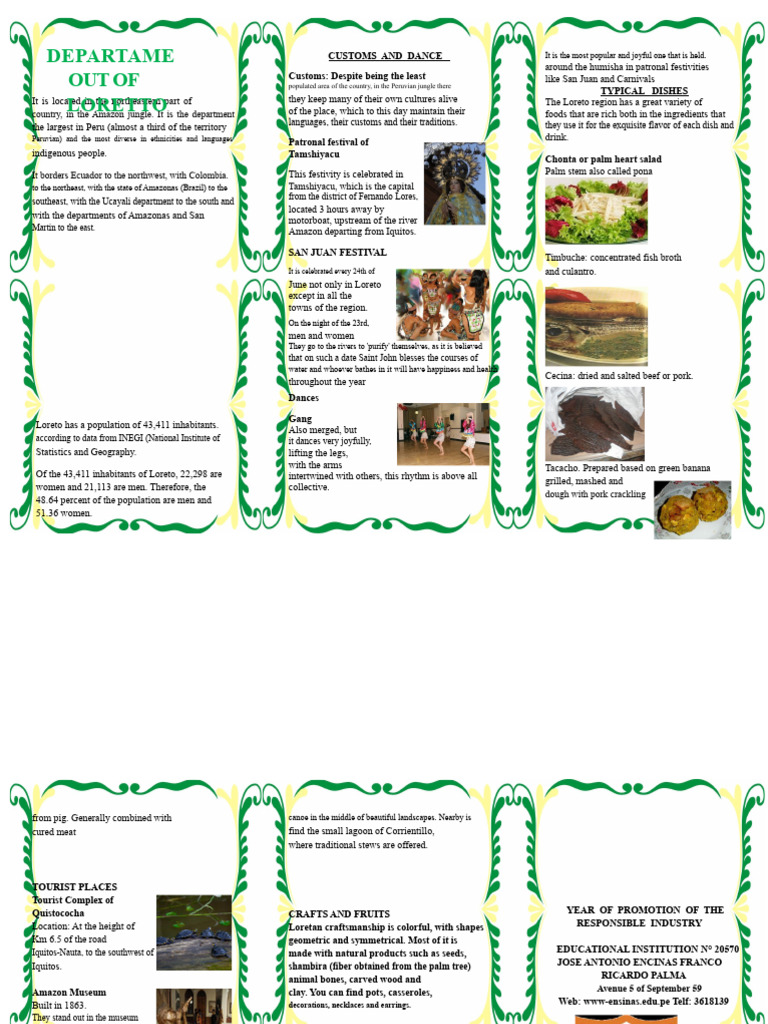 Triptych-Dept-Loreto (1) | PDF | Peru | Food And Drink