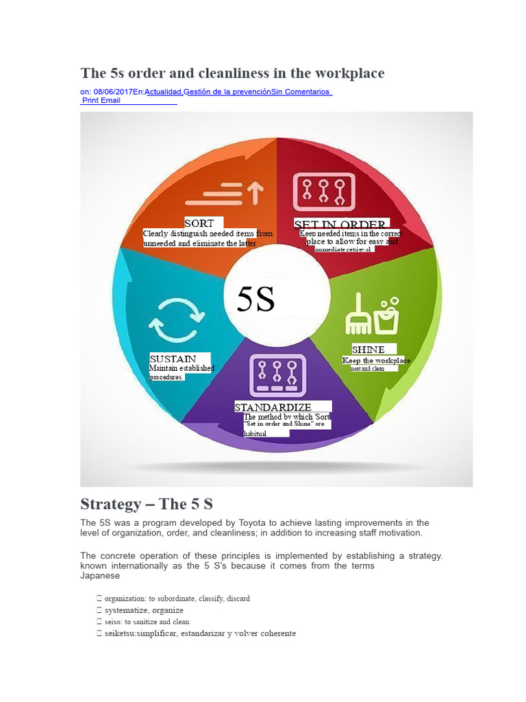 The 5s Order and Cleanliness in The Workplace | PDF | Safety ...
