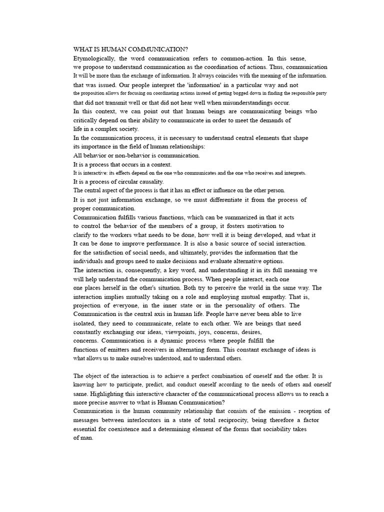 Understanding Human Communication Essentials | PDF | Communication ...