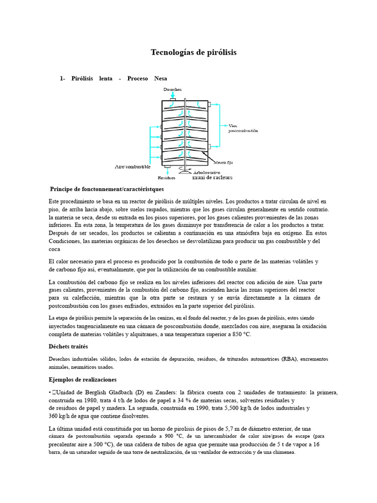 Procesos de Pirólisis: Tecnologías y Aplicaciones | PDF | Pirólisis ...