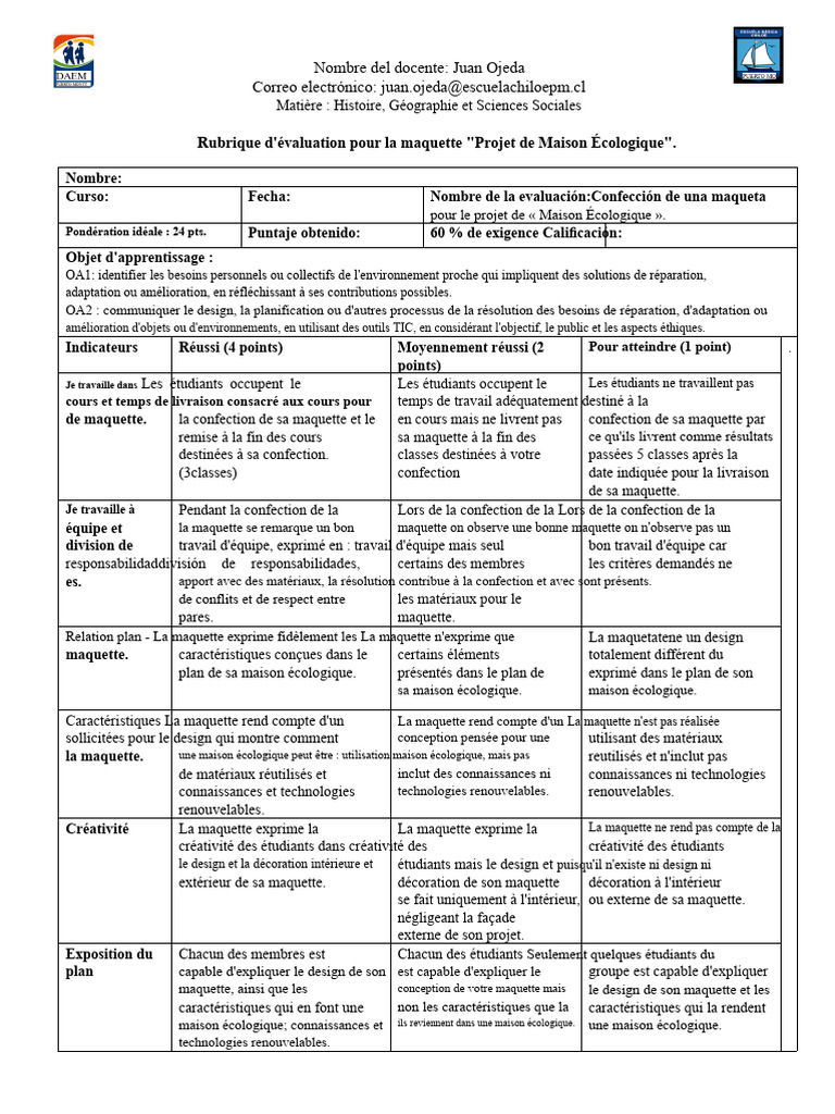 Évaluation du Projet de Maison Écologique | PDF | Conception ...