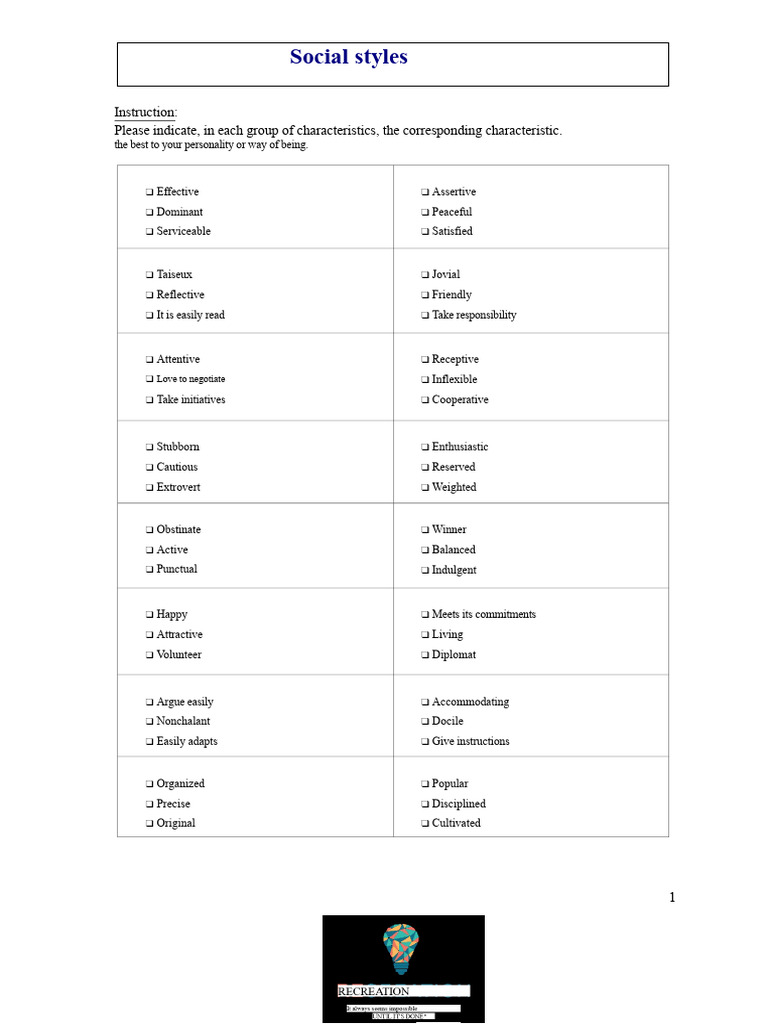 social styles test | PDF