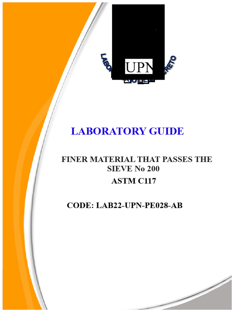 28. Fine material procedure that passes the #200 sieve ASTM C117 | PDF ...
