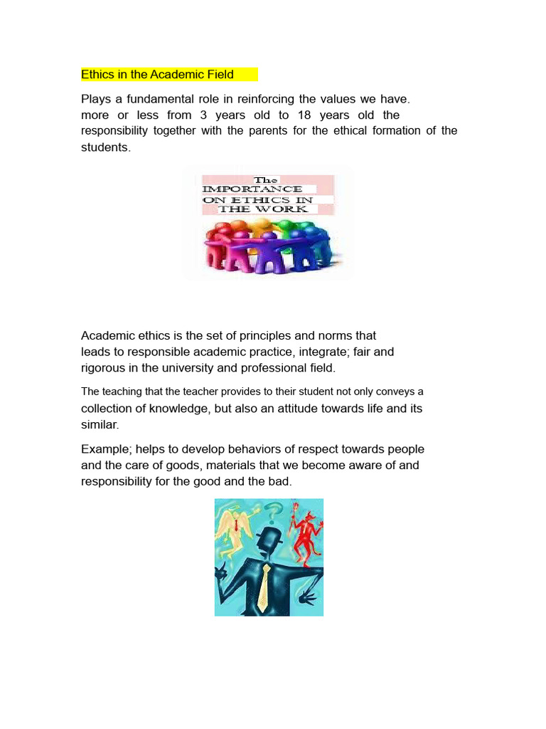 Ethics in the academic field | PDF