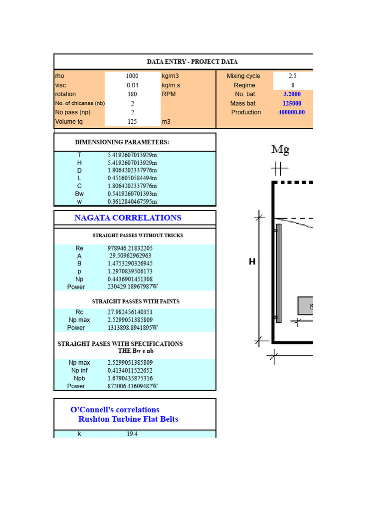 Data Entry for Mixing Power Calculations | PDF | Reynolds Number ...