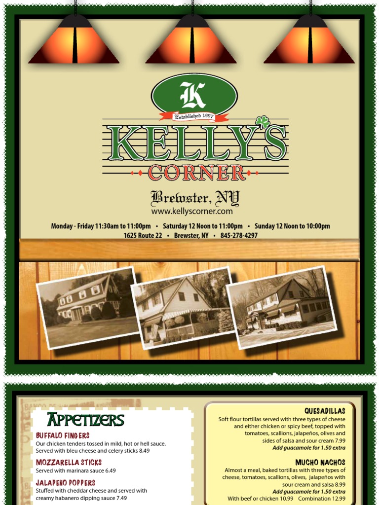 Kelly's Corner Menu Highlights | PDF | Salad | Coleslaw