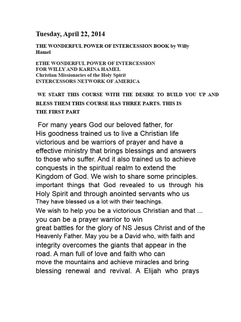 Powerful Intercession Principles Guide | PDF | Intercession | Prayer