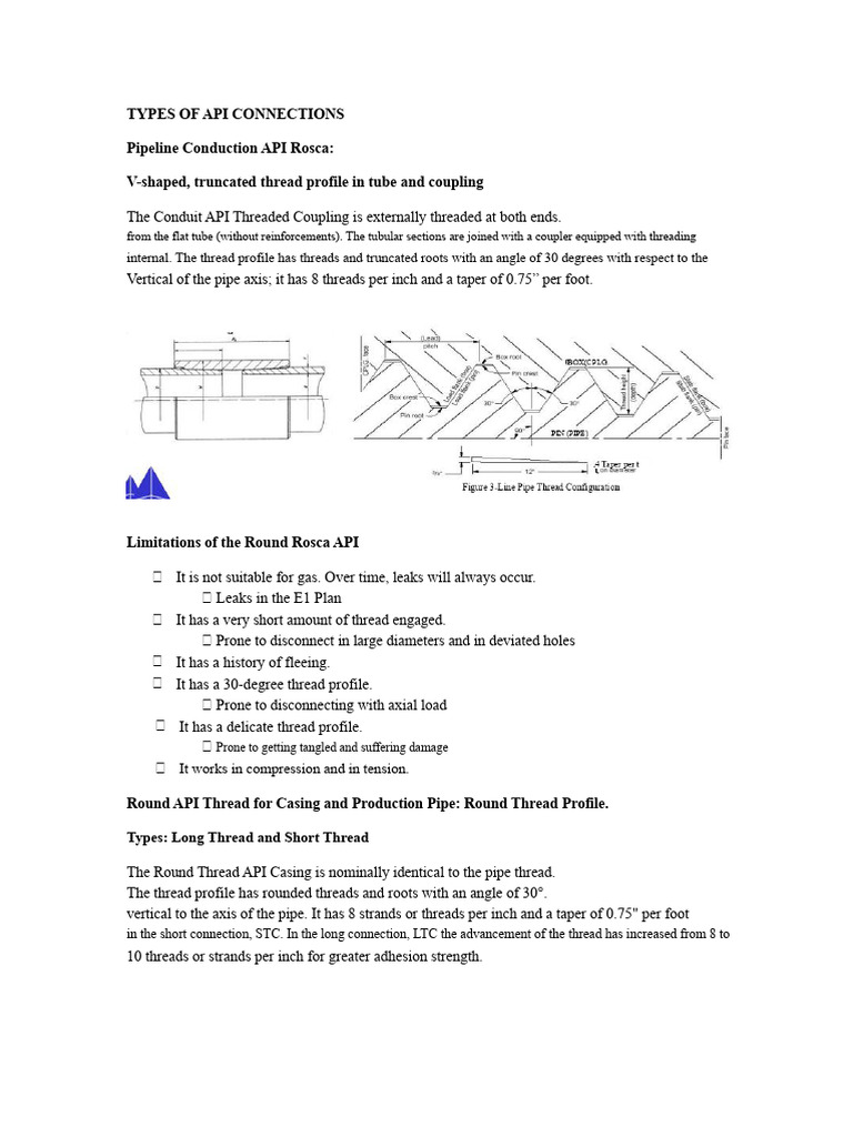 Types of API Connections | PDF | Pipe (Fluid Conveyance) | Screw