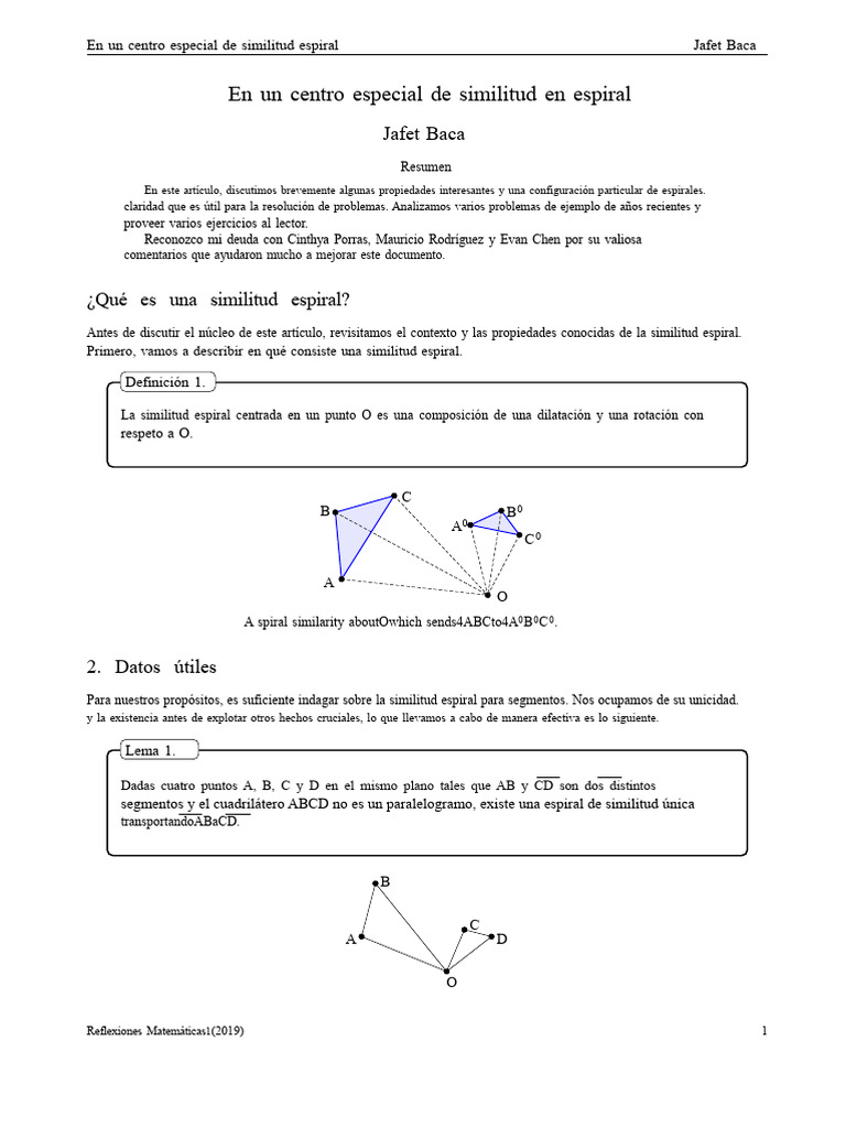 MR 1 2019 Similaridad en Espiral | PDF | Triángulo | Geometría euclidiana