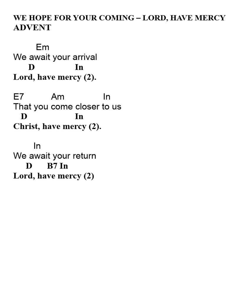 Advent Hymn: Lord, Have Mercy | PDF