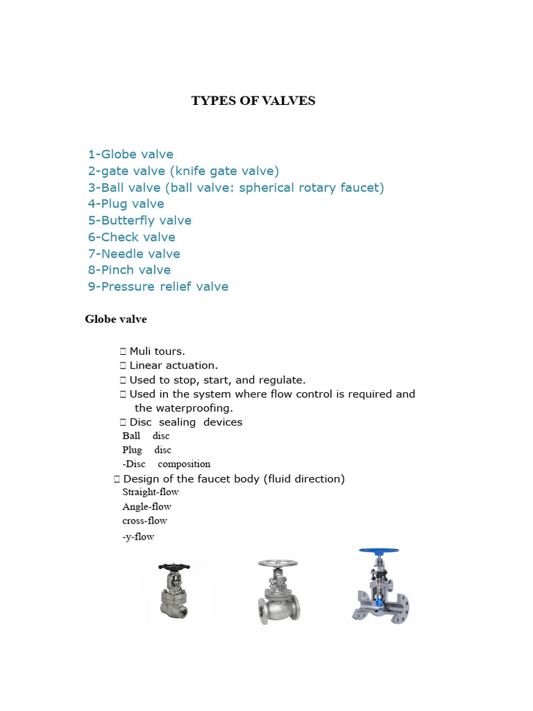 TYPES OF VALVES AND FLANGES | PDF | Valve | Pipe (Fluid Conveyance)