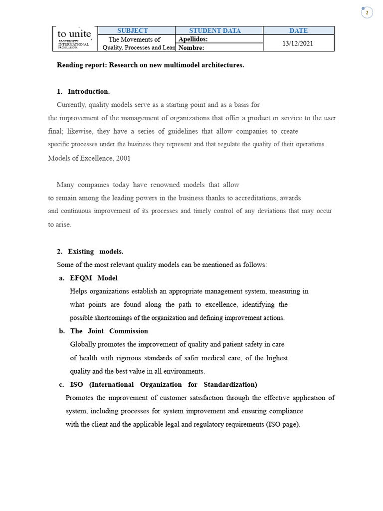 Quality Models and Process Improvement | PDF | Joint Commission ...
