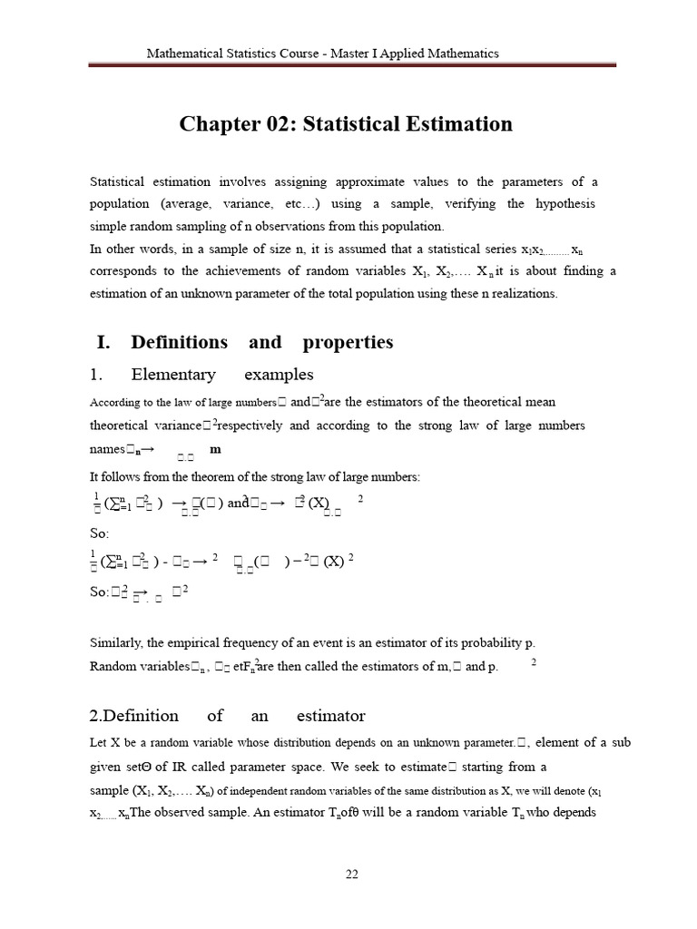 Statistical Estimation in Mathematics | PDF | Estimator | Bias Of An ...