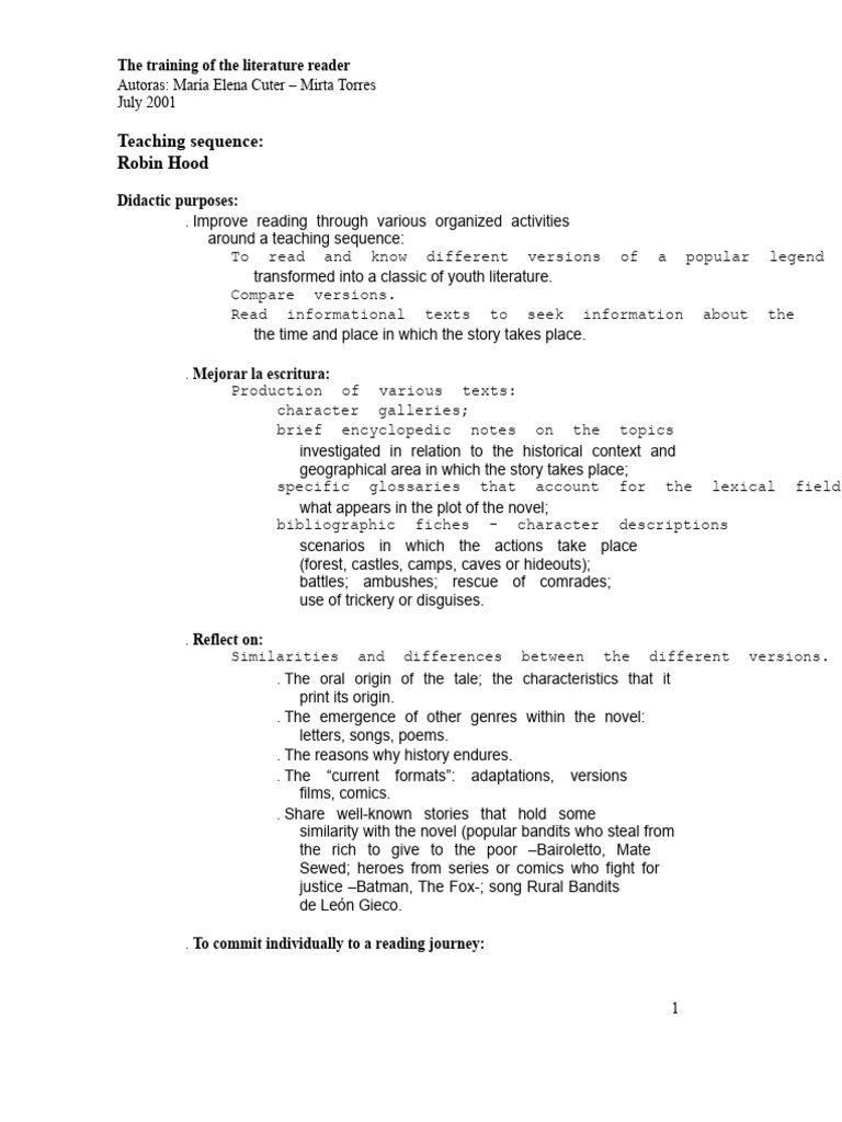 RobinHood-4y5 | PDF | Narration | Narrative