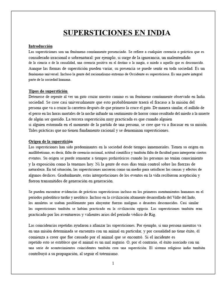 Superstición | PDF | Supersticiones | Sociedad