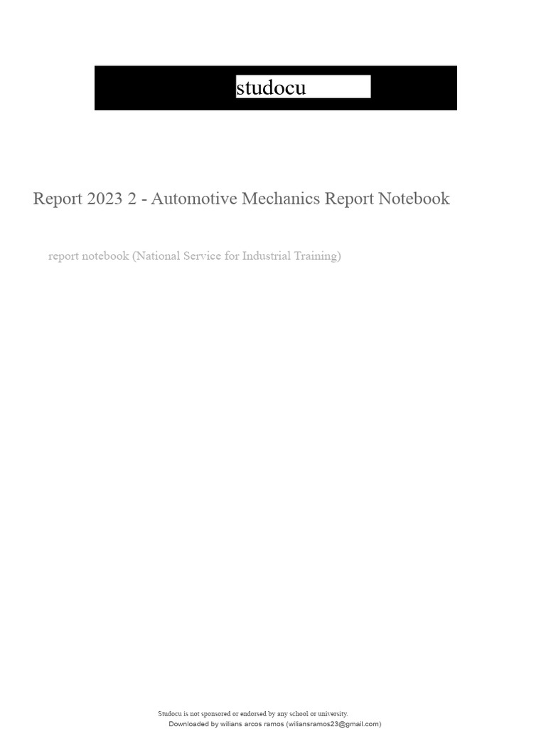 Automotive Mechanics Weekly Report 2023 | PDF | Brake | Automatic ...