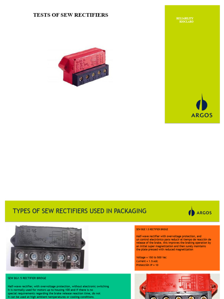 SEW Rectifiers and Brake Calibration Guide | PDF | Rectifier | Inductor
