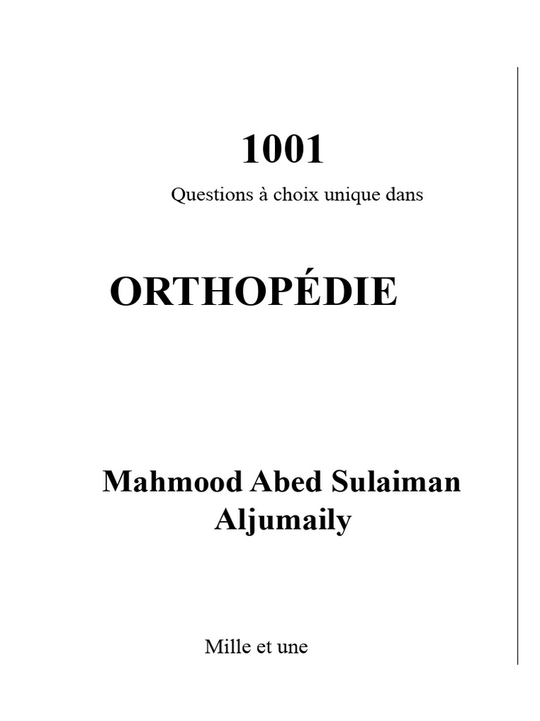 1001 Questions d'Orthopédie à Choix Unique | PDF | Main | Goutte (maladie)