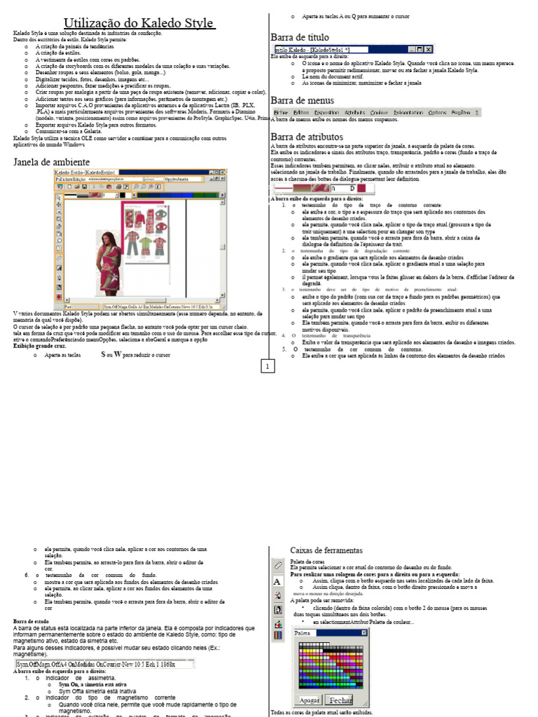 Utilização Do Kaledo-Style V1-4 | PDF | Janela (informática) | Roupas