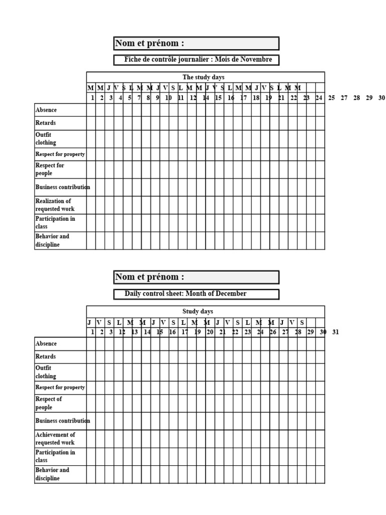 Daily Control Sheet 23 | PDF