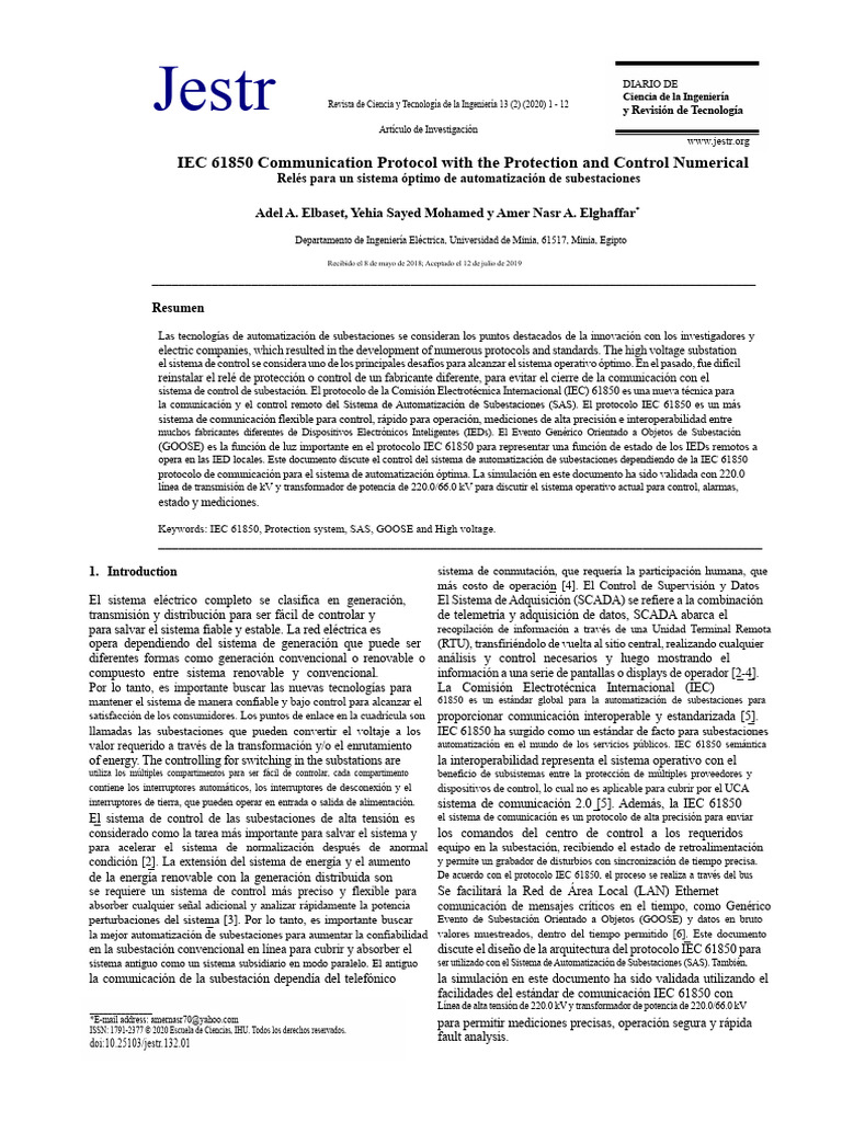 Protocolo de Comunicación IEC 61850 Con Protección y Control | PDF ...