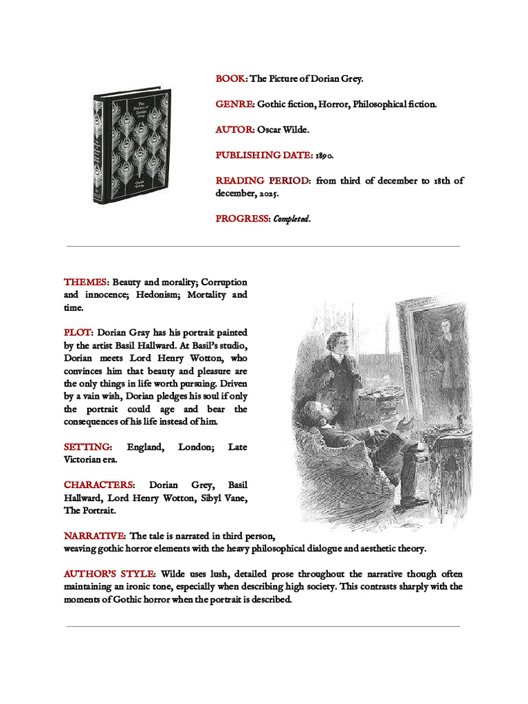 Dorian Gray: A Gothic Horror Classic | PDF | The Picture Of Dorian Gray