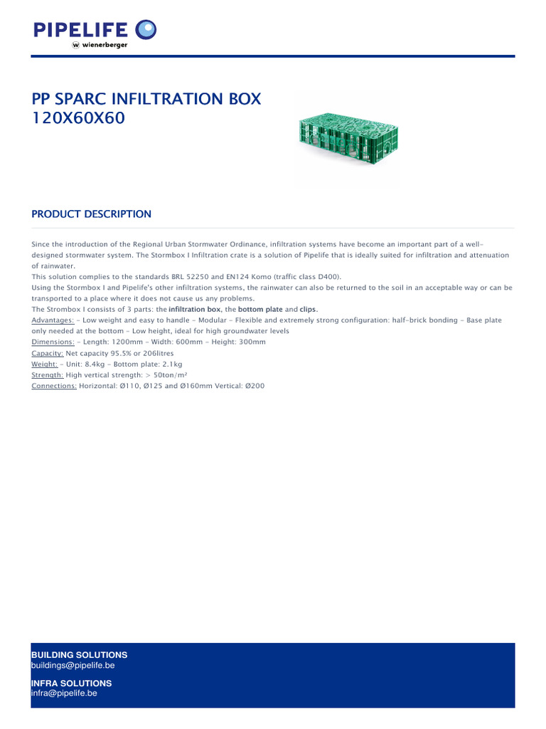 PP Sparc Infiltration Box 120x60x60 1195002119 | PDF