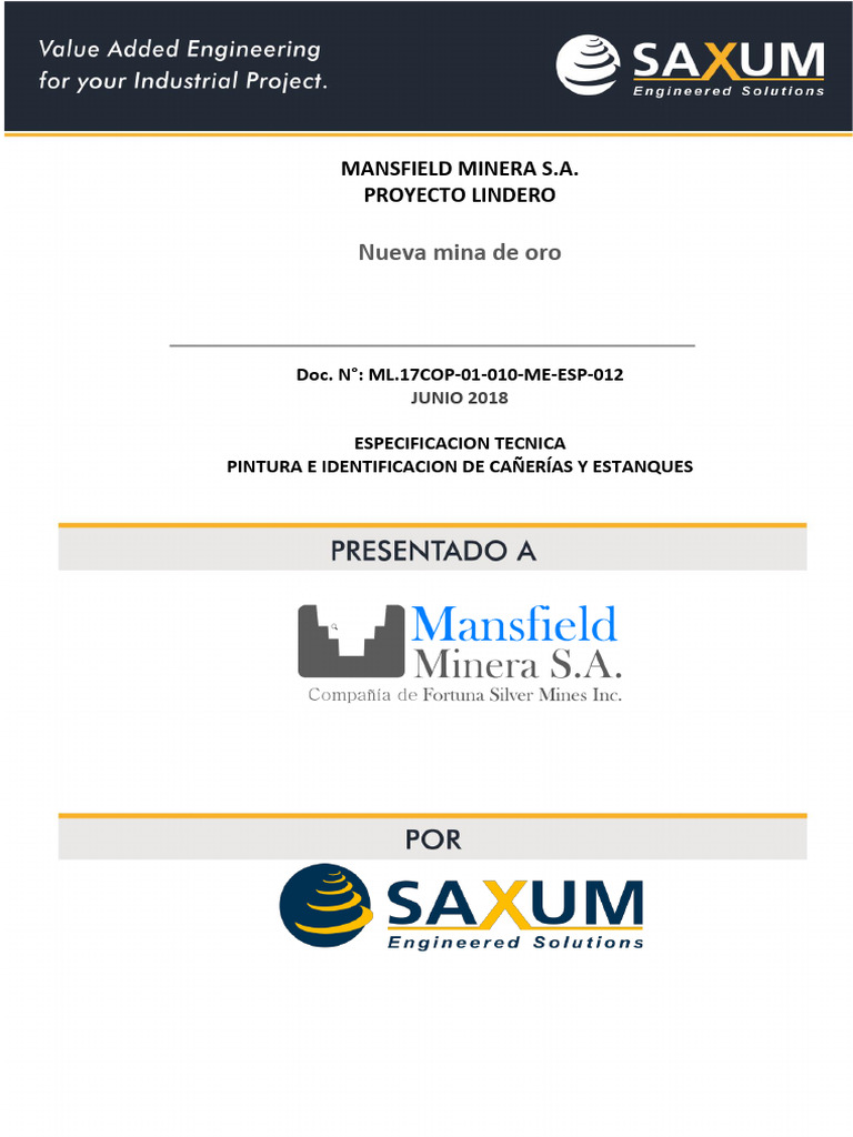 ML.17COP 01 010 ME ESP 012 - 2 (Pintura de Cañerias) | PDF | Color ...
