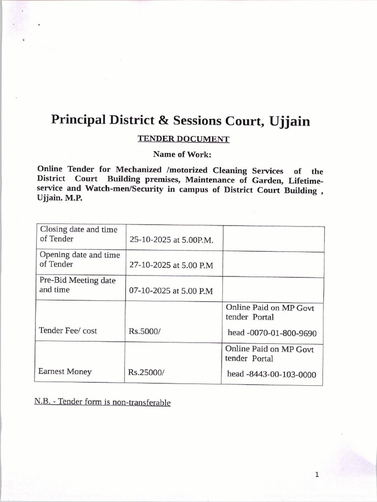 Tender Document | PDF