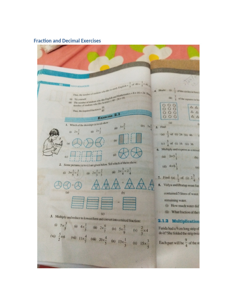 Fraction and Decimal Exercises | PDF