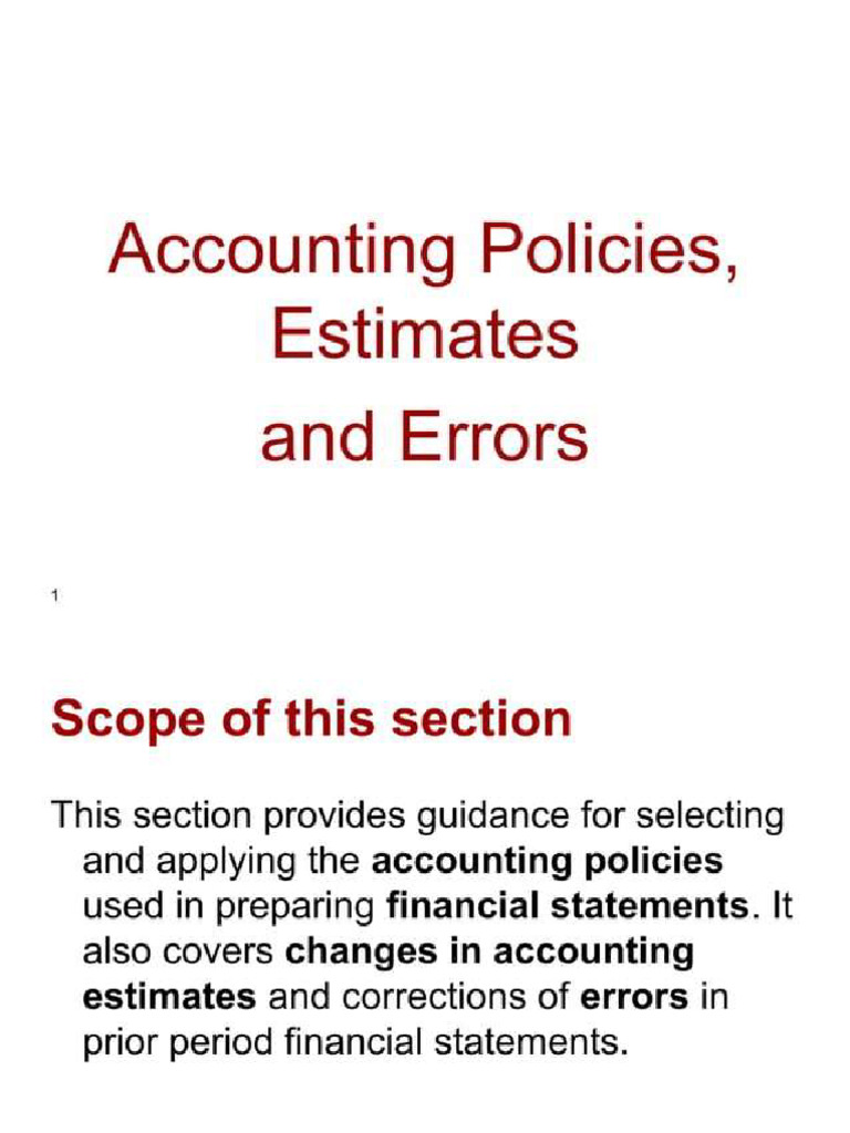 Accounting Policy and Estimates | PDF