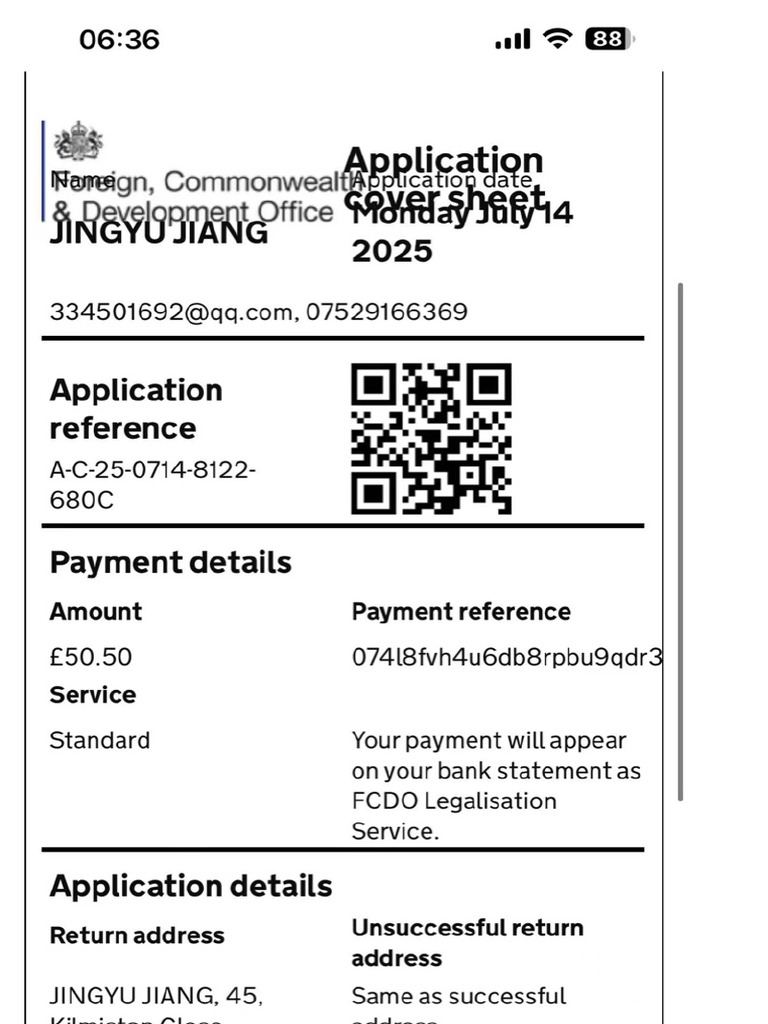 FCDO Application Cover Sheet | PDF
