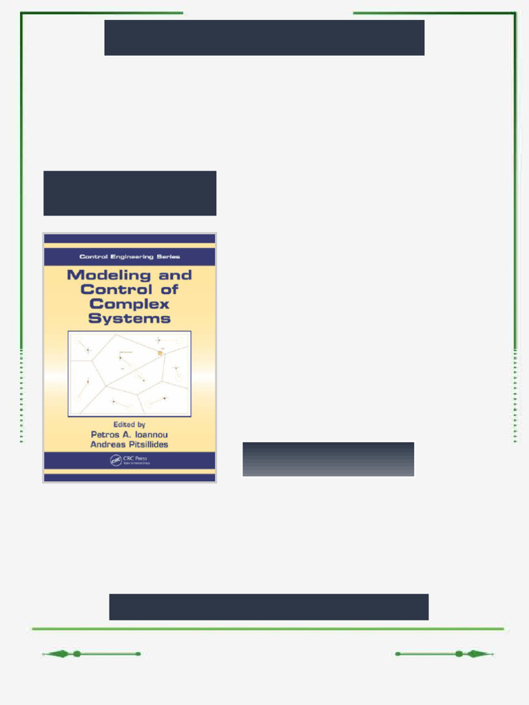 Modeling and Control of Complex Systems Automation and Control ...
