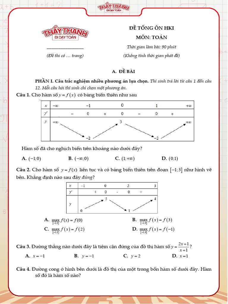 (Ttt) Đề Ôn Tập Hki - Đề Số 2 | PDF