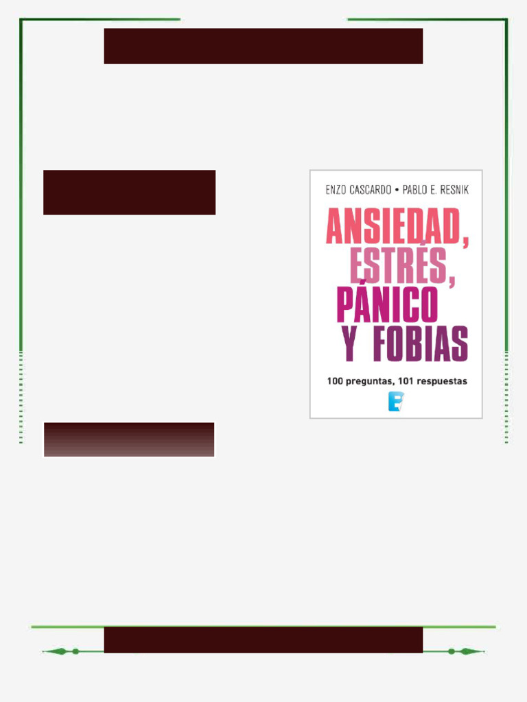 Ansiedad, estrés, pánico y fobias: 100 preguntas, 101 respuestas 1st ...