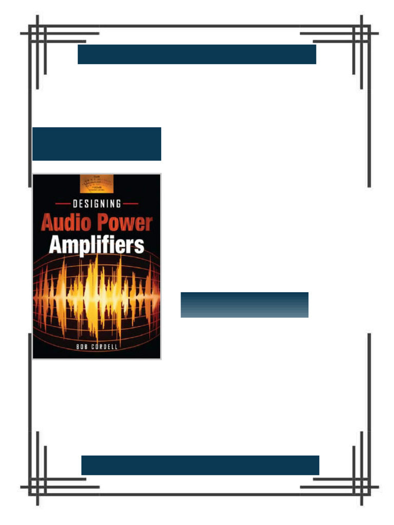 Designing Audio Power Amplifiers 1st Edition Bob Cordell ebook all ...