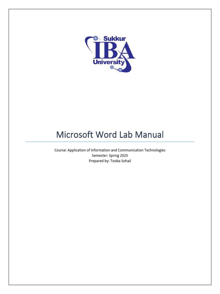 Microsoft Word Lab Manual Tasks Guide | PDF | Microsoft Word | Computing