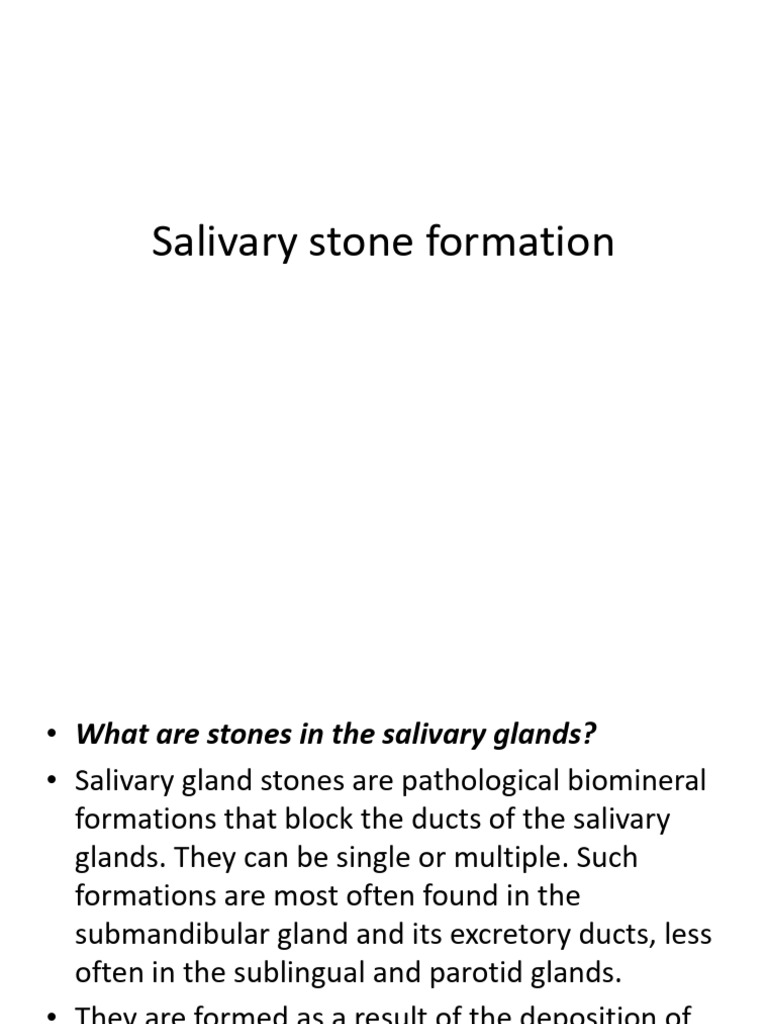 Salivary Stone | PDF | Medical Specialties | Diseases And Disorders