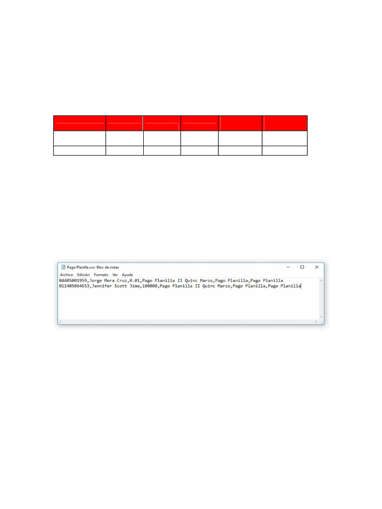 Layout Nueva Banca en Linea (Planillas) | PDF