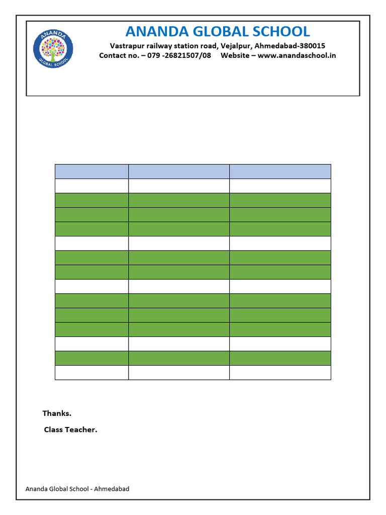 Ananda School Grade 9 Exam Timetable 2025-26 | PDF