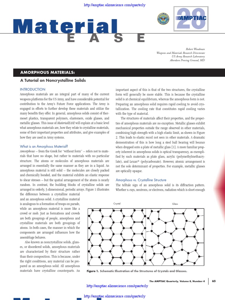 Amorphous Materials | PDF | Glasses | Solid