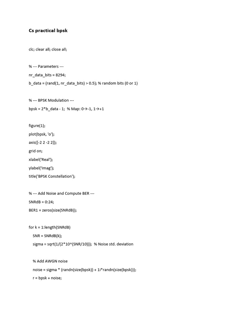 Cs Practical Bpsk | PDF