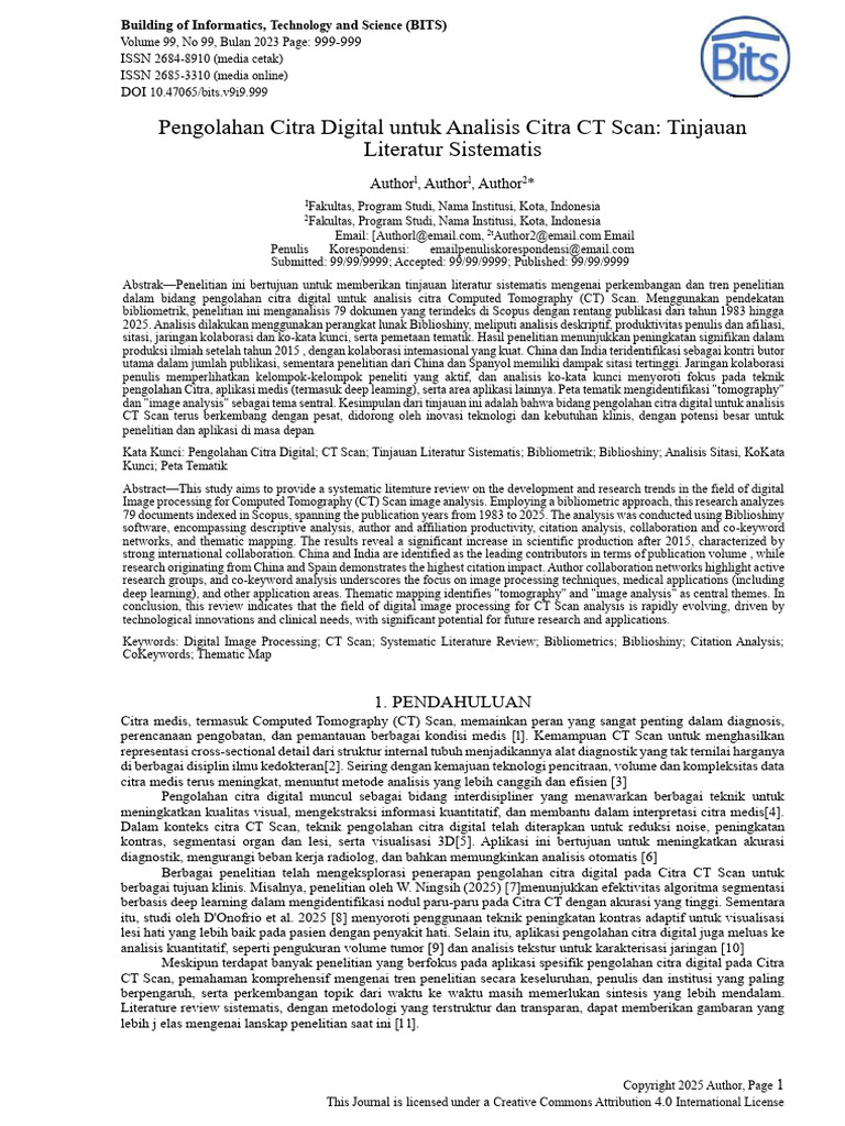 Tinjauan Sistematis Pengolahan Citra CT Scan | PDF