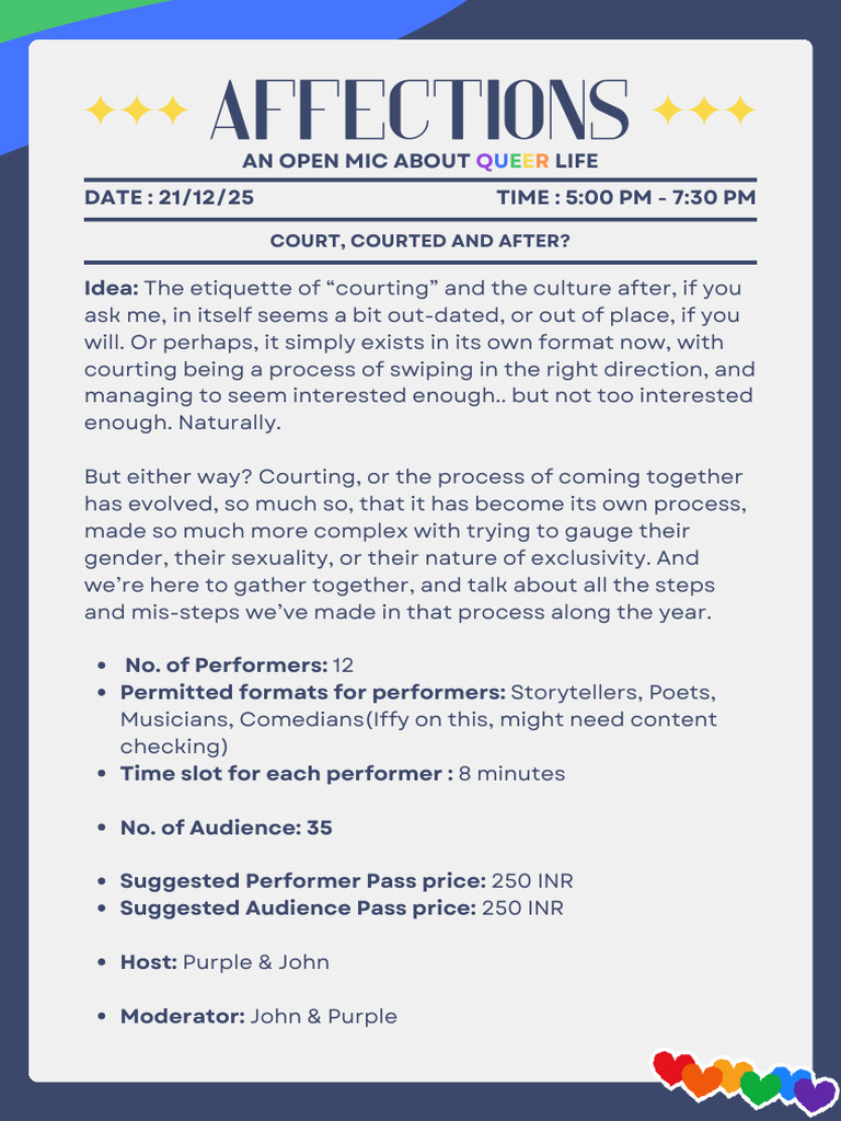 Affections Open Mic Detail Sheet - 21st December | PDF