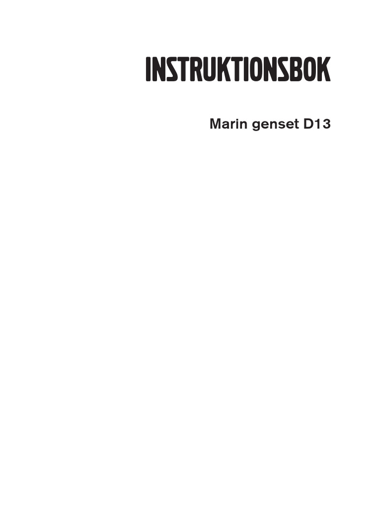 Volvo Penta Instruction Manual-D13B-F MG | PDF