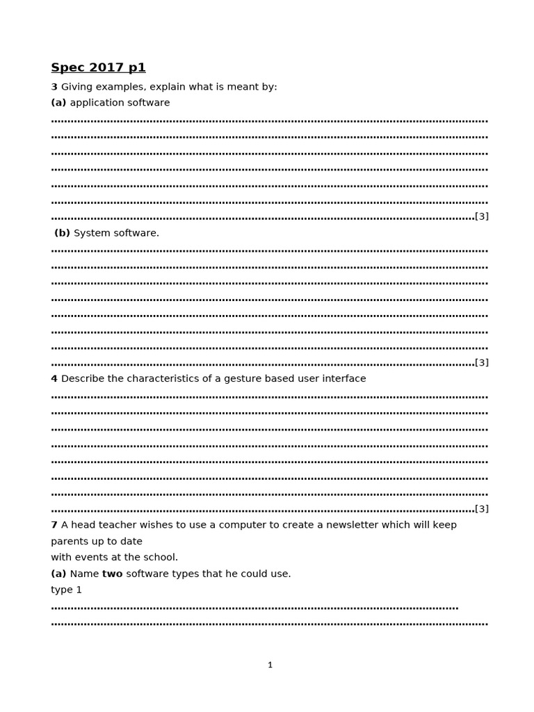 As Ch 2 Hardware Software Past Paper (4) | PDF | Software | Computer ...