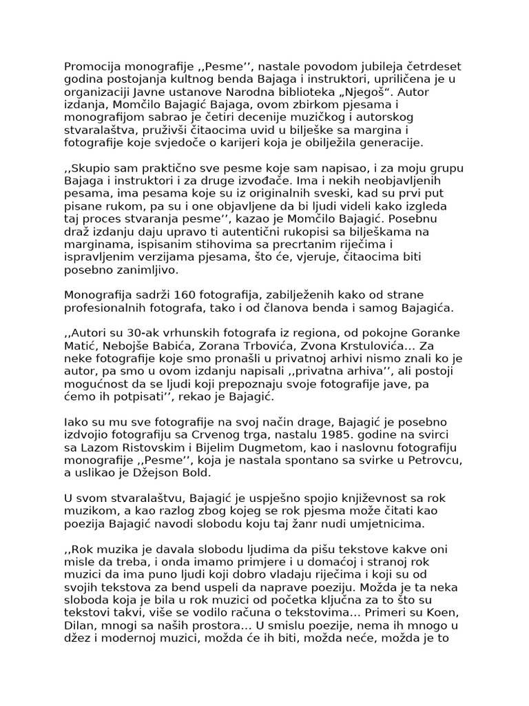 Momcilo Baja Gic BBB | PDF