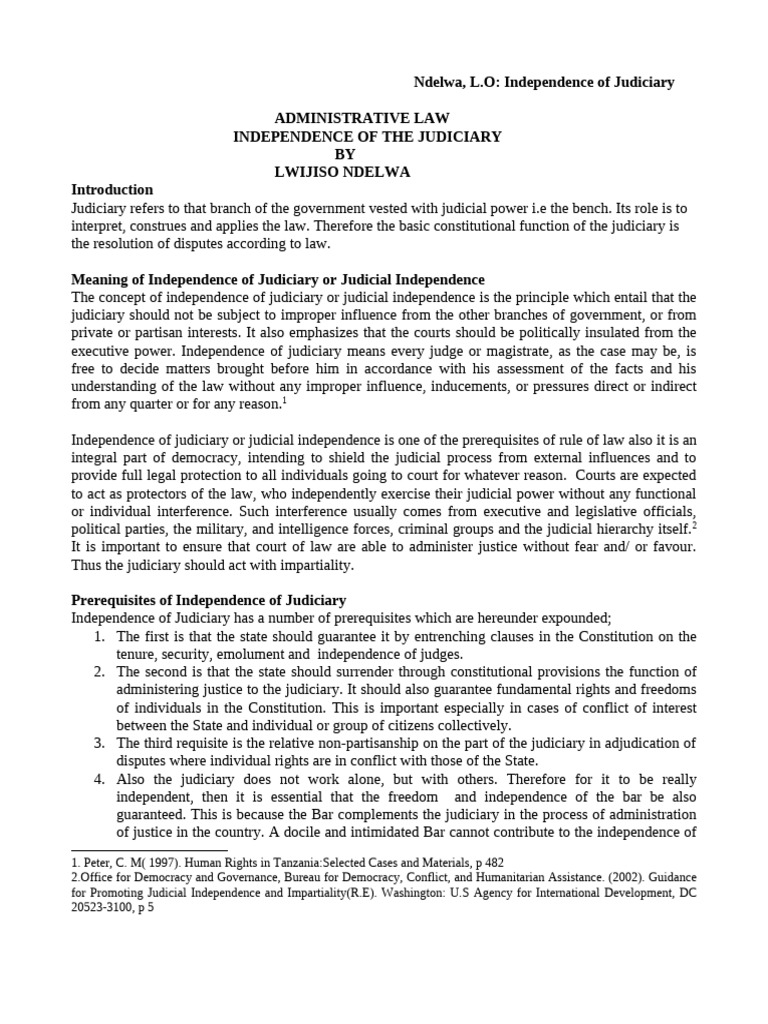 Independence of Judiciary | PDF | Judiciaries | Judge
