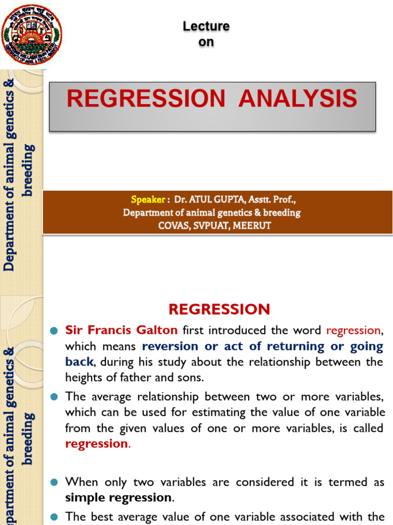 Lecture 4 Regression Analysis 31.10.23.Pptx | PDF | Linear Regression ...