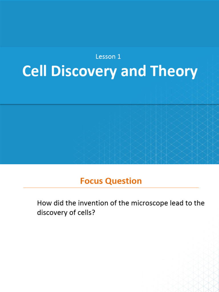 CA Lesson 1 Cell Discovery and Theory (1) | PDF | Cell (Biology ...